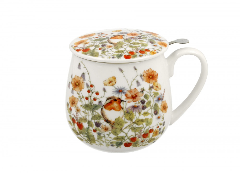 WILD BIRDS- Kubek beczułka 0,43l z metal. zaparzaczem - bone china ...